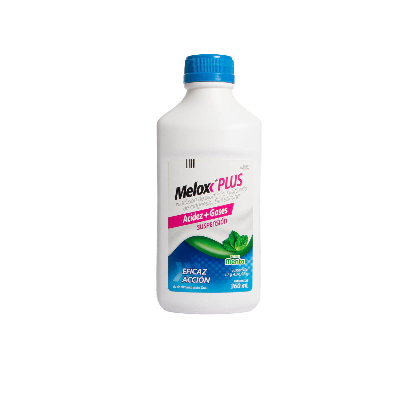 MELOX PLUS SUSP MENTA 360 ML – Antiácido – Farmacia La Paz