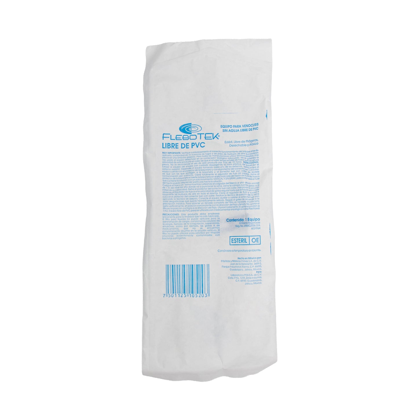 FLEBOTEK LIBRE DE PVC Equipo Venoclisis – Infusión – Farmacia La Paz