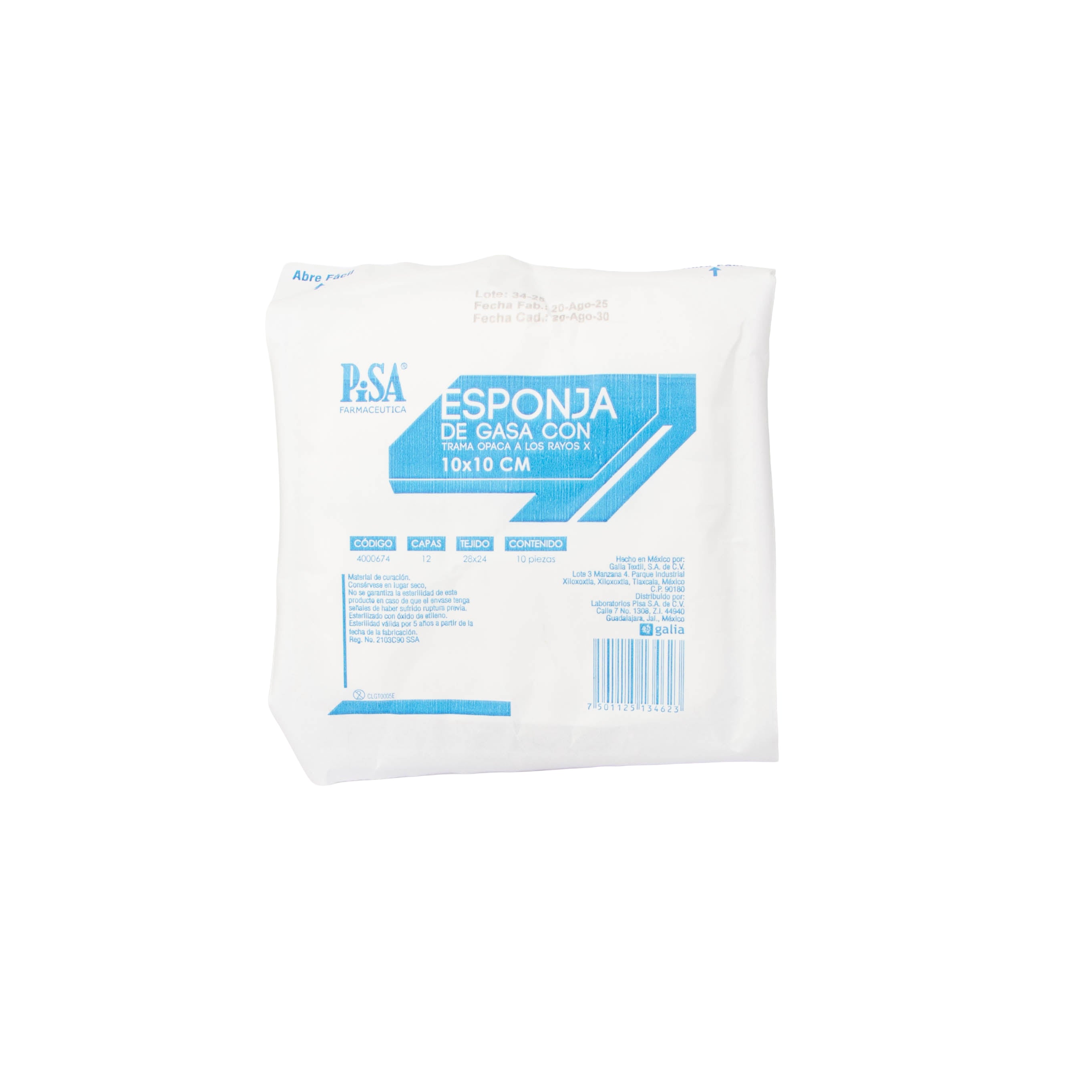 Gasa ESP 10x10cm 12c T28x24 – Material Curación – Farmacia La Paz