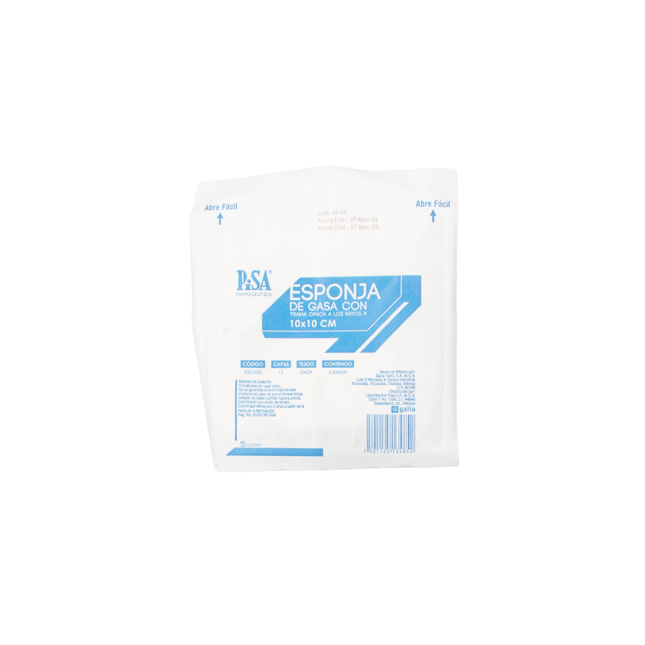 Gasa ESP 10x10cm 12c T28x24 – Material Curación – Farmacia La Paz