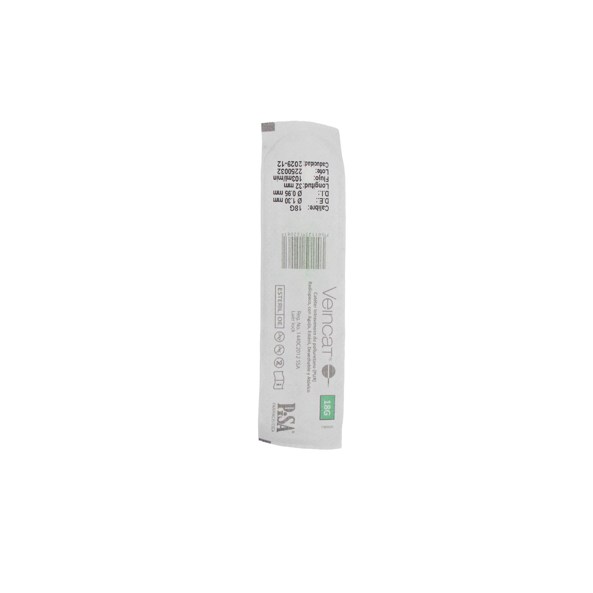 VEINCAT 18G Catéter Periférico – Terapia de Infusión – Farmacia La Paz