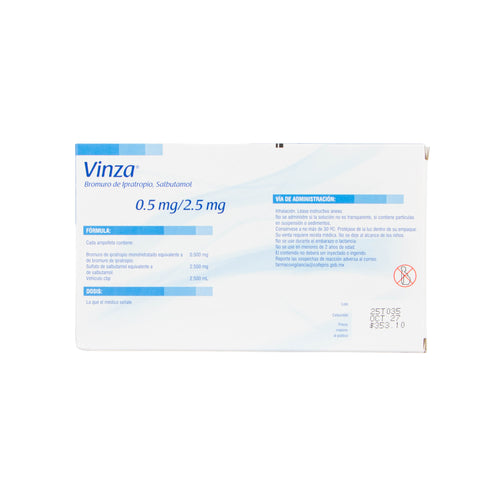Vinza Solución 0.5mg/2.5mg – Broncodilatador – Farmacia La Paz