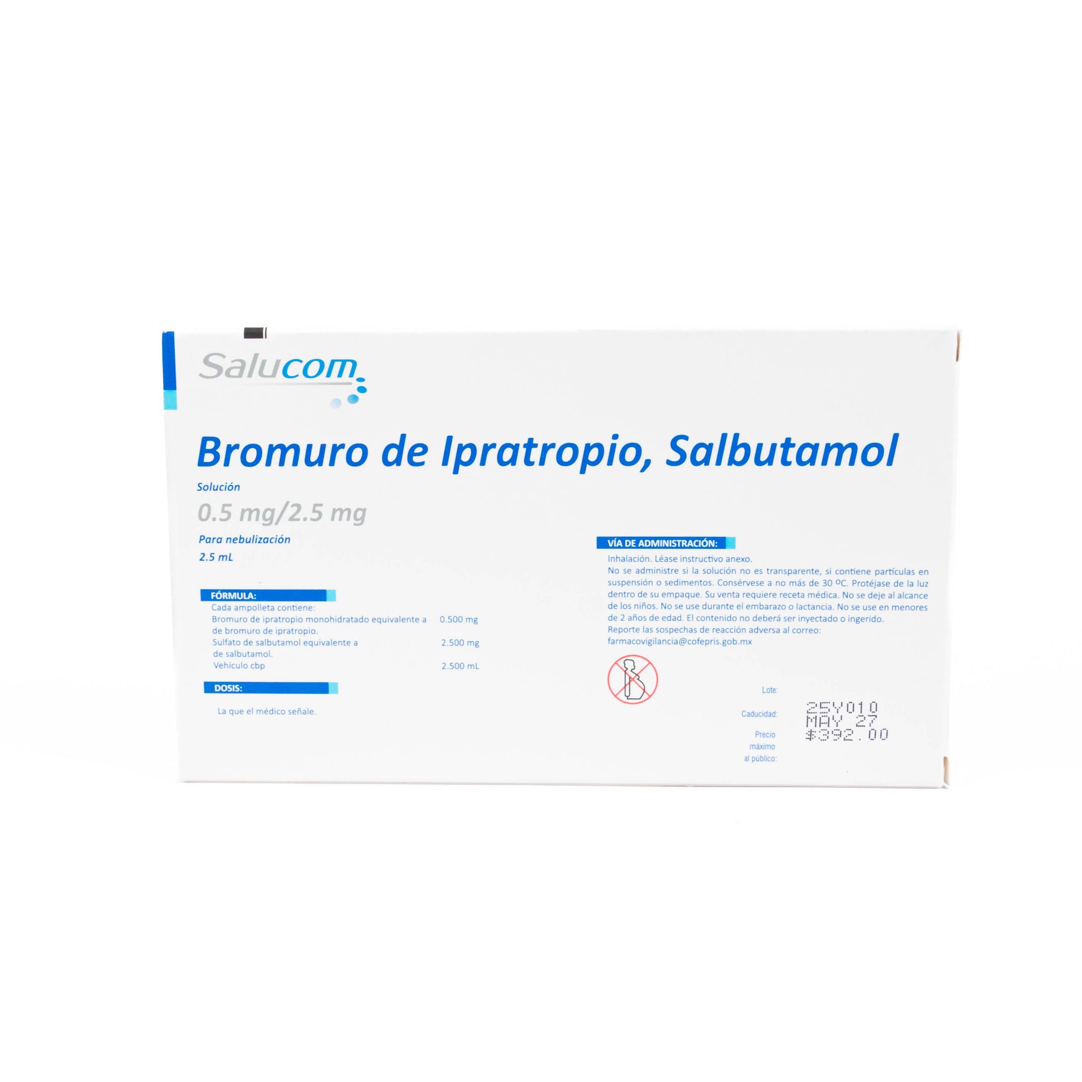 SM Ipratro/Salbu Solución 2.5ml – Broncodilatador – Farmacia La Paz