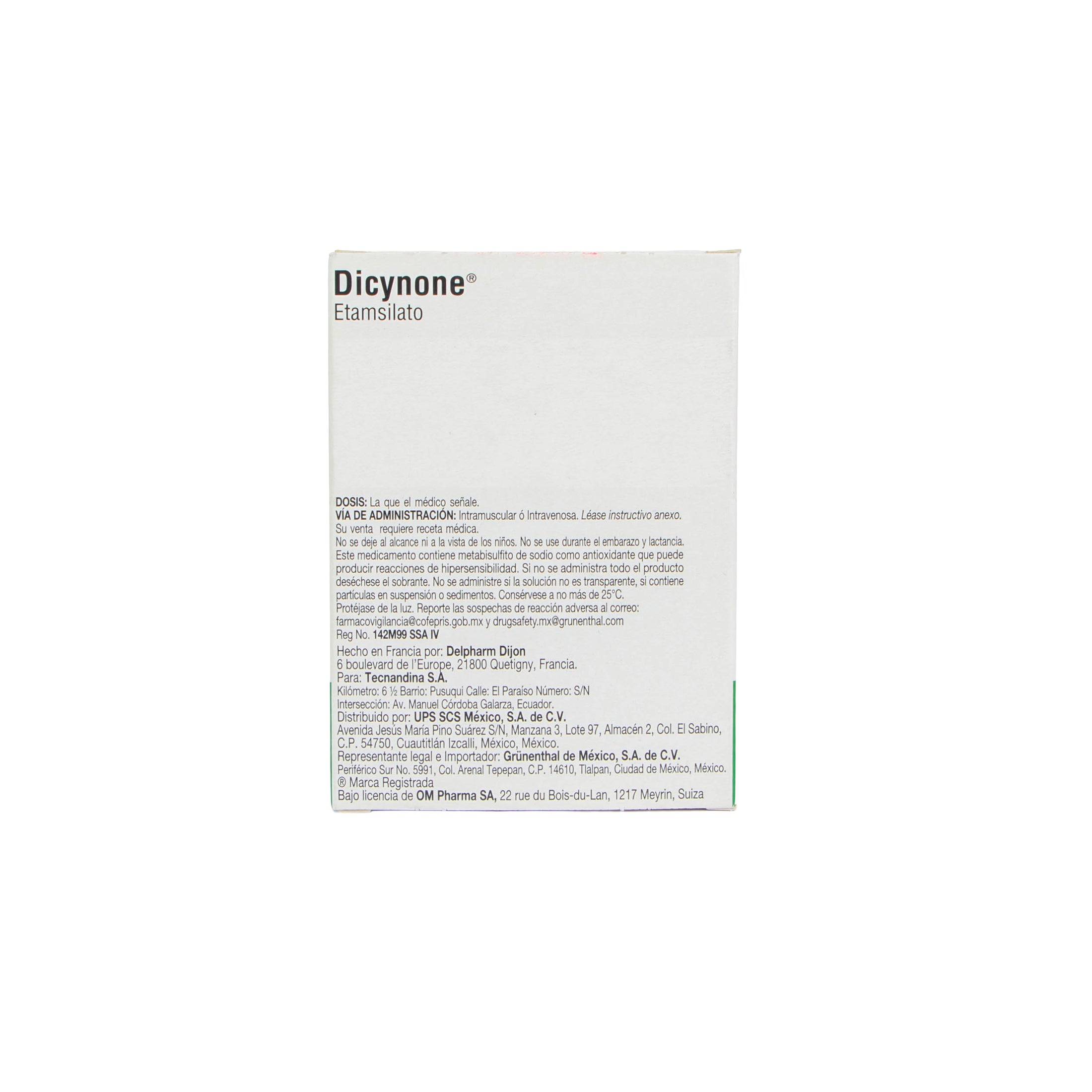 Dicynone Ampolleta 250mg/2ml – Hemostático – Farmacia La Paz