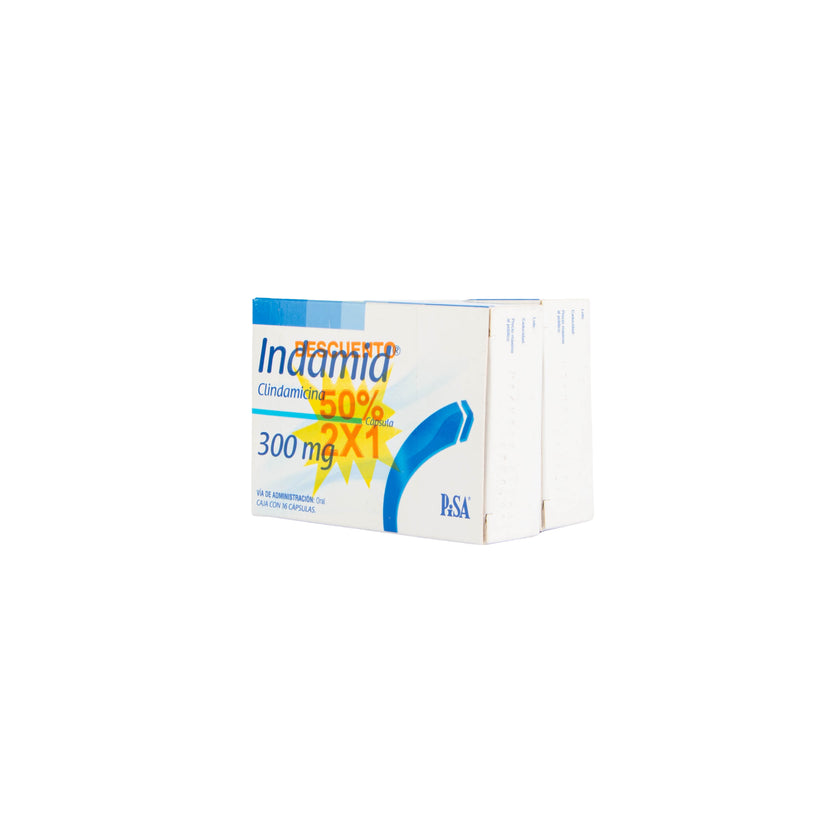 INDAMID Cápsulas 300 mg – Antibiótico – Farmacia La Paz